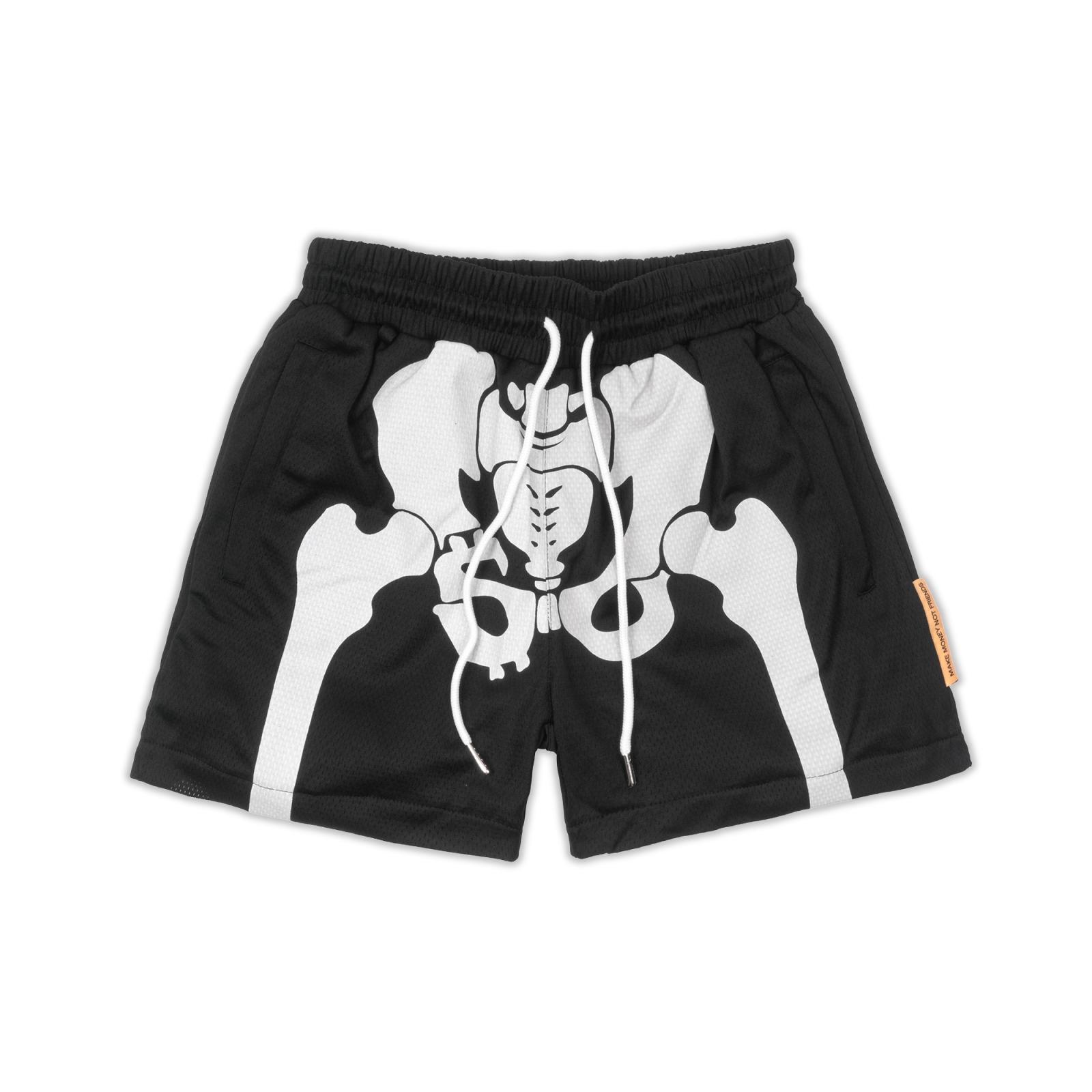 SKELETON MESH SHORTS IN BLACK